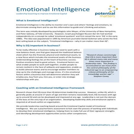 Emotional intelligence | PDF