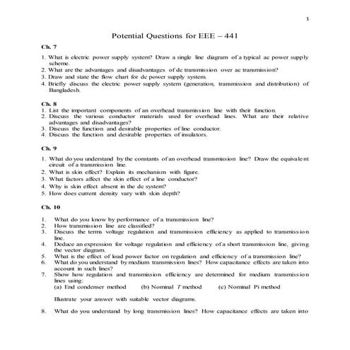 Potential questions eee | DOCX