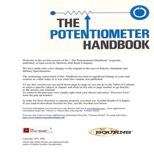 Potentiometer handbook | PDF