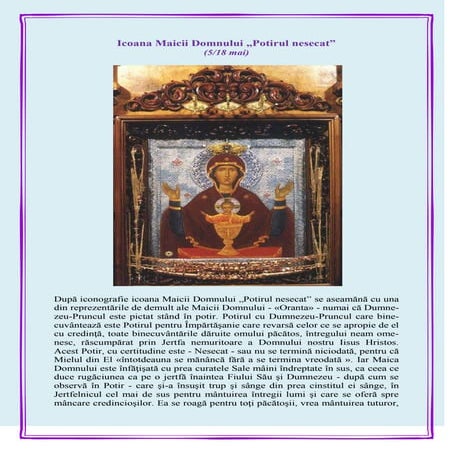 Icoana Maicii Domnului „Potirul nesecat” (5/18 mai) | PDF