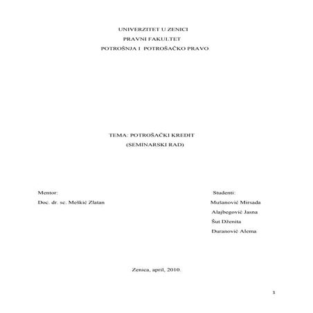 Potrosacki kredit | DOC