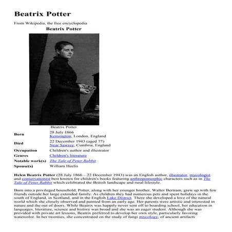 BEATRIX POTTER | PPTX