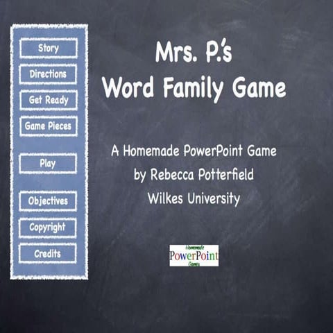 Potterfield word family game PPT | PPTX