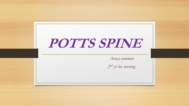 Pott's disease nursing, medical, surgical managements | PDF