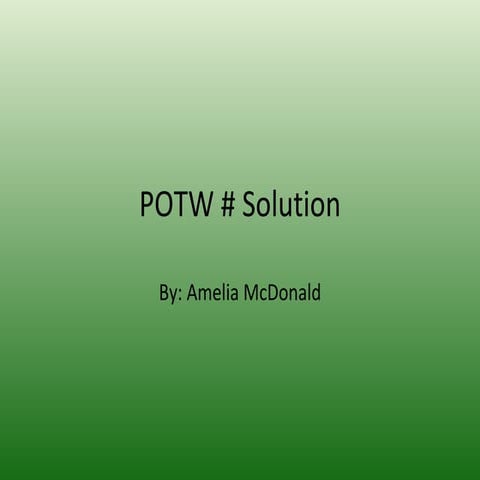 Potw 9 Solution | PPT
