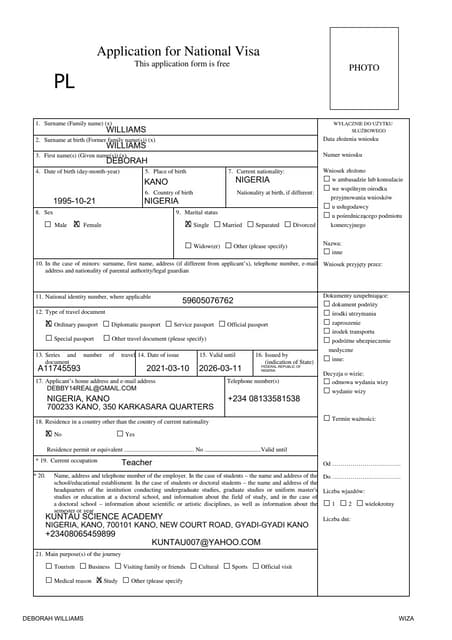 Portugal Schengen Visa application form UK | PDF