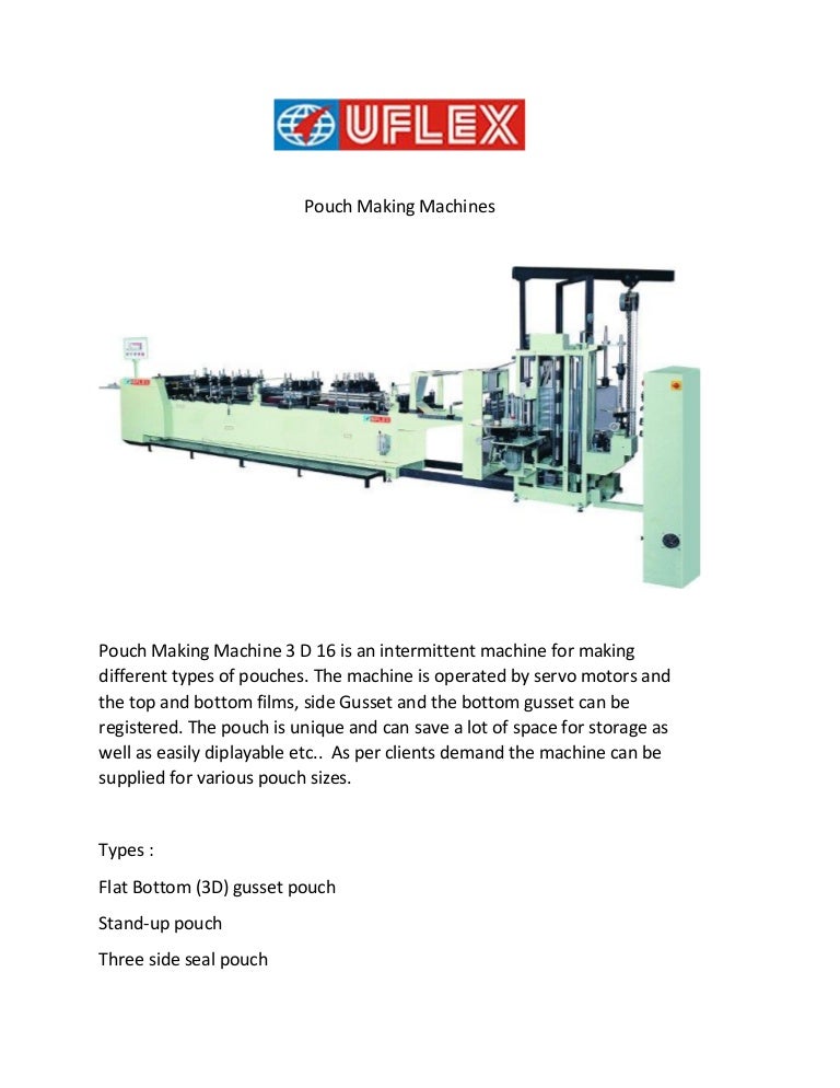 Pouch making machines