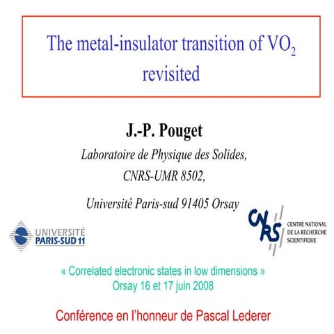 The metal-insulator transition of VO2 revisited | PPT