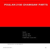 Poulan 2150 chainsaw parts