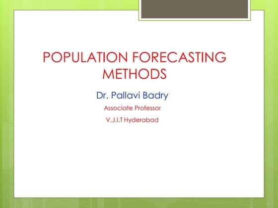 Population Forecasting Methods Ppt