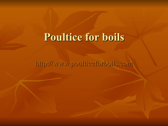 Boils | PPTX | First Aid | Injuries