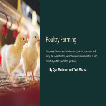 Poultry-Farming GOod ppt for 10th grades | PPTX