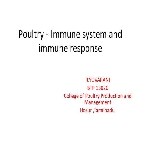 Poultry immune response | PPTX