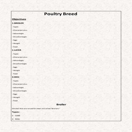 Poultry breed f_(2) | DOCX