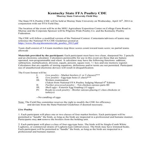 Poultry cde 2014 | PDF