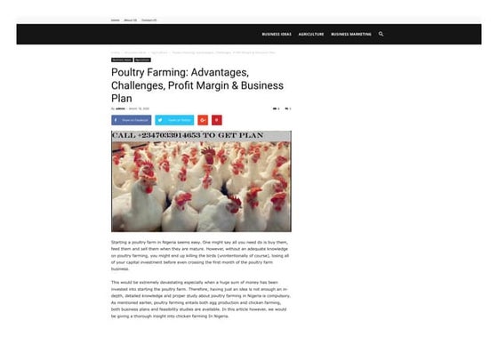 Poultry farming business plan example | PDF