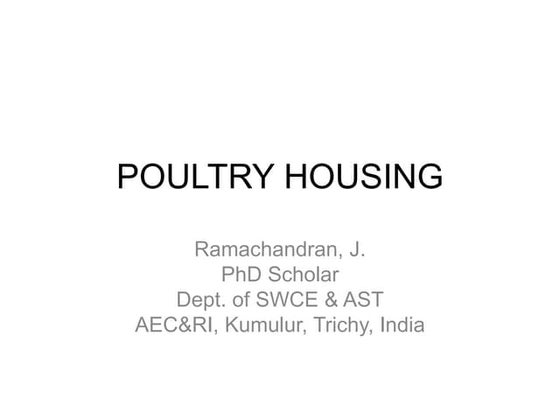 Demonstration of housing and layout plans for poultry [autosaved] | PPT