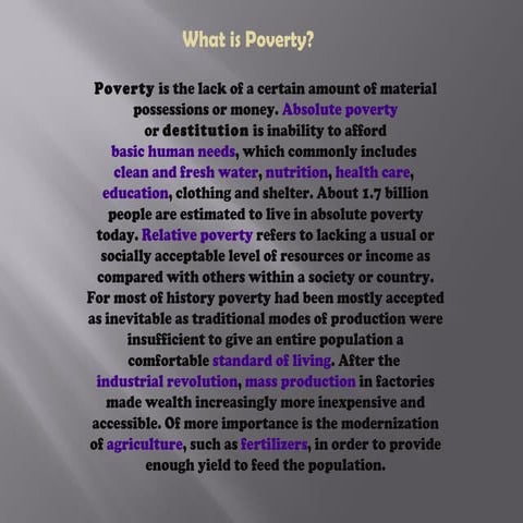 Poverty | PPT | Debated Sensitive Social Issues | Sensitive Topics