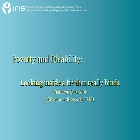 Poverty and Disability | PPT