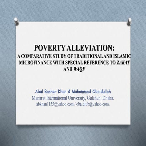 Poverty eradication microfinance iiuc_2014_obaidullah | PPTX