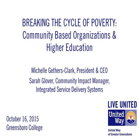 Breaking the Cycle of Poverty: Community Based Organizations & Higher ...