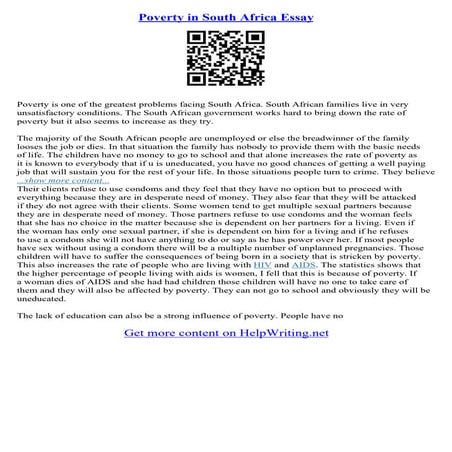 Poverty In Africa Essay | PDF