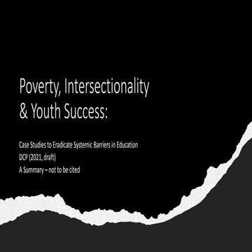 Poverty, intersectionality & youth success case studies to eradicate ...