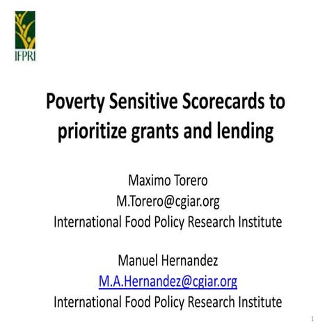 IFPRI's Poverty Scorecard | PPTX