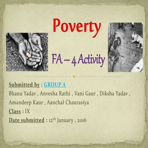 Poverty (sst project) | PPTX