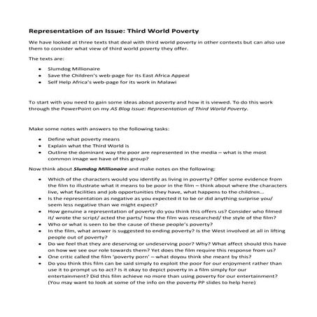 Poverty worksheet | PDF