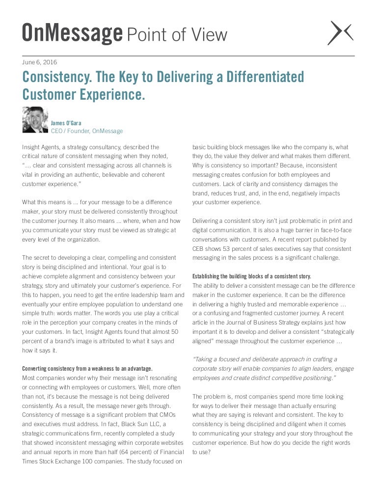 Consistency. The Key to Delivering a Differentiated Customer Experien…
