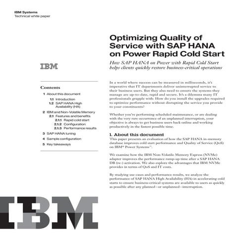 Technical white paper--Optimizing Quality of Service with SAP HANAon ...