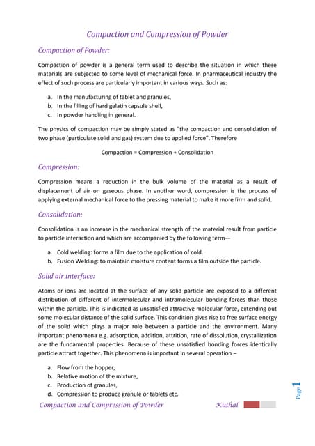 Compression and Compaction | PPTX | Chemistry | Science