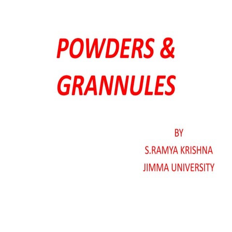 Powder and grannules | PPTX