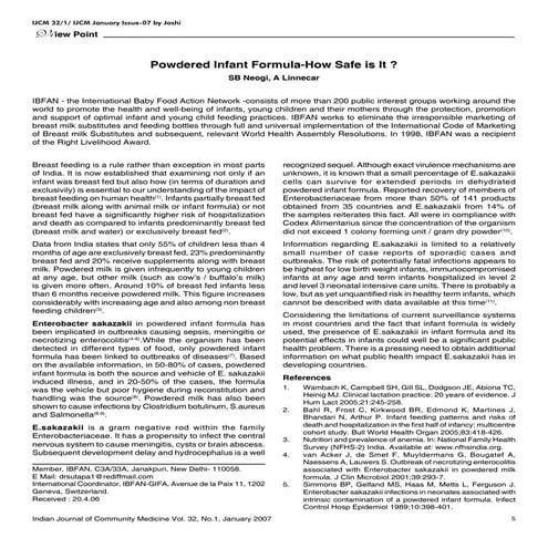 Powdered Infant Formula How Safe Is It | PDF