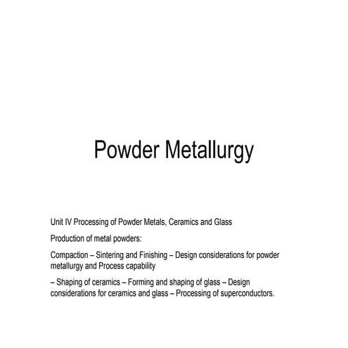 Powder metallurgy | PDF