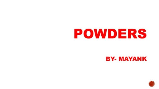 Pharmaceutical powders | PPTX