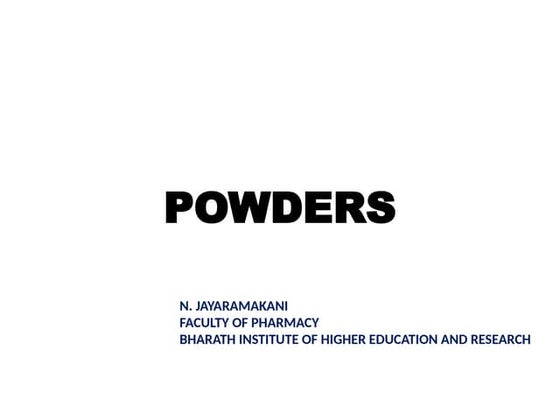 Pharmaceutical powders | PPTX