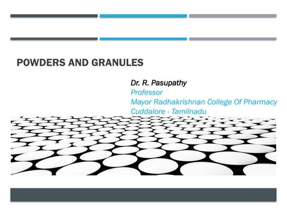 B. Pharm Powders and Its Classifications | PPTX
