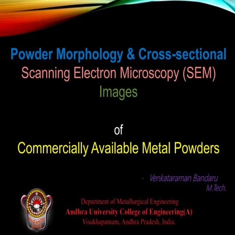 Powder Morphology & Cross-sectional Scanning Electron Microscopy (SEM ...