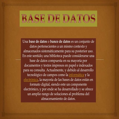 base de datos | PPTX