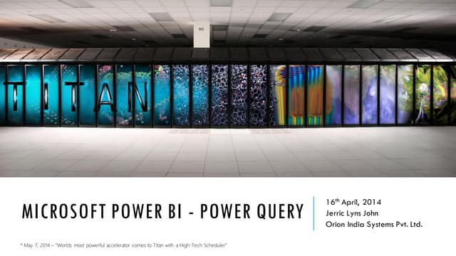 Basic introduction to power query | PPTX