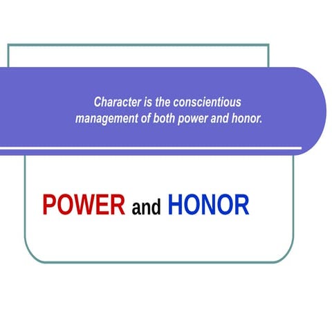 POWER and HONOR Overview | PPS