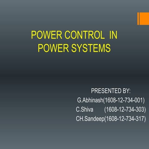 Power control in power systems | PPT