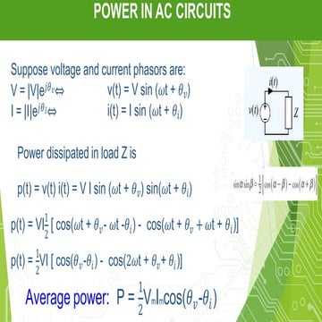 Ee301 lesson 25 ac power and pwr triangle | PPT