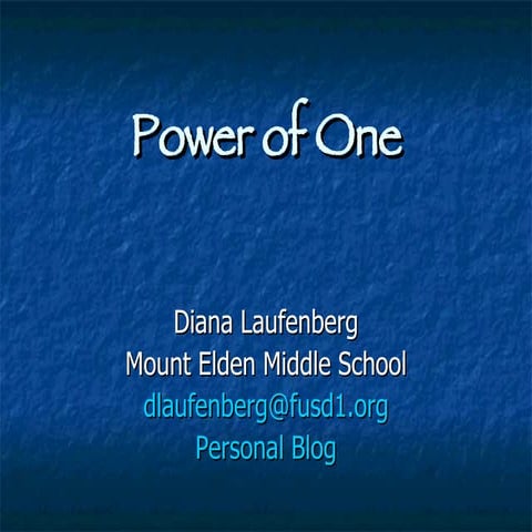 Power Of One | PPT