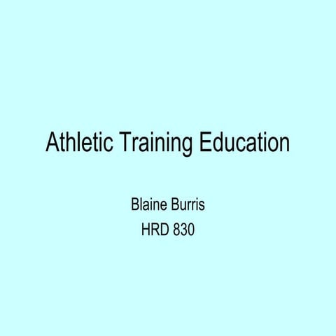 Athletic Training | PPT