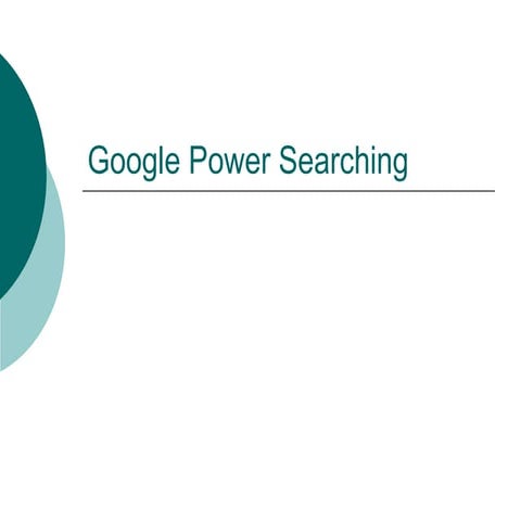 Power Searching with Google | PPT