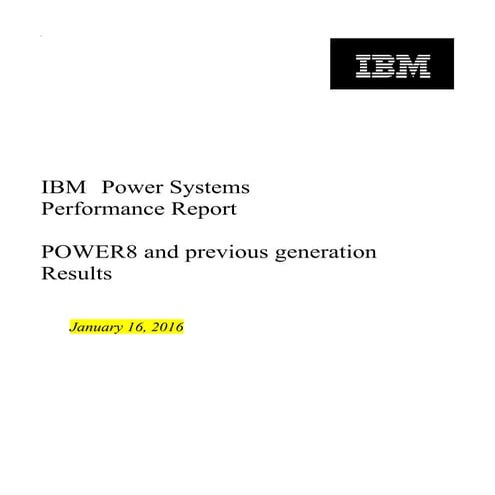 Ibm Power Systems Performance Report Pdf Operating Systems