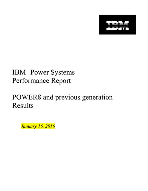 Ibm Power Systems Performance Report Pdf Operating Systems